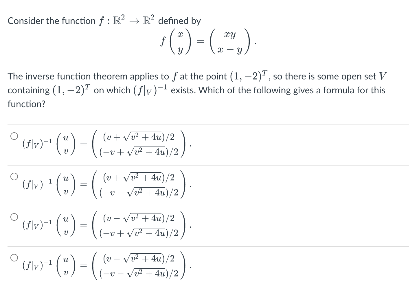 Solved Consider the function f : R2 + R2 defined by х xy | Chegg.com