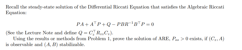 Solved Recall The Steady State Solution Of The Differential