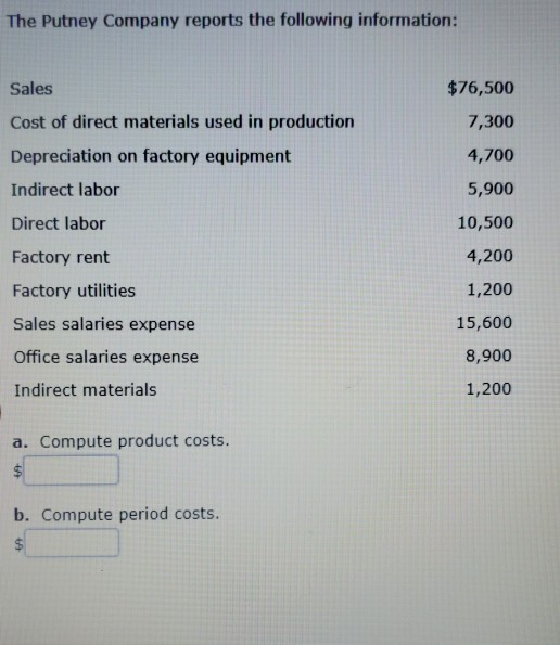 Solved The Putney Company Reports The Following Information Chegg solved-the-putney-company-reports-the-following-information-chegg