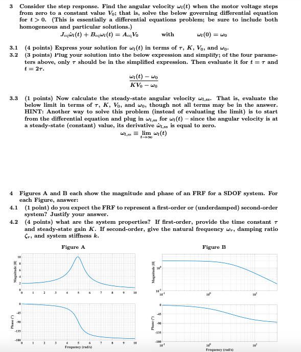 Solved Consider The Motor Discussed In Class Modeled In