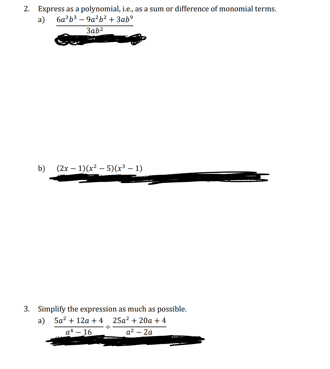 Solved Express as a polynomial, i.e., ﻿as a sum or | Chegg.com