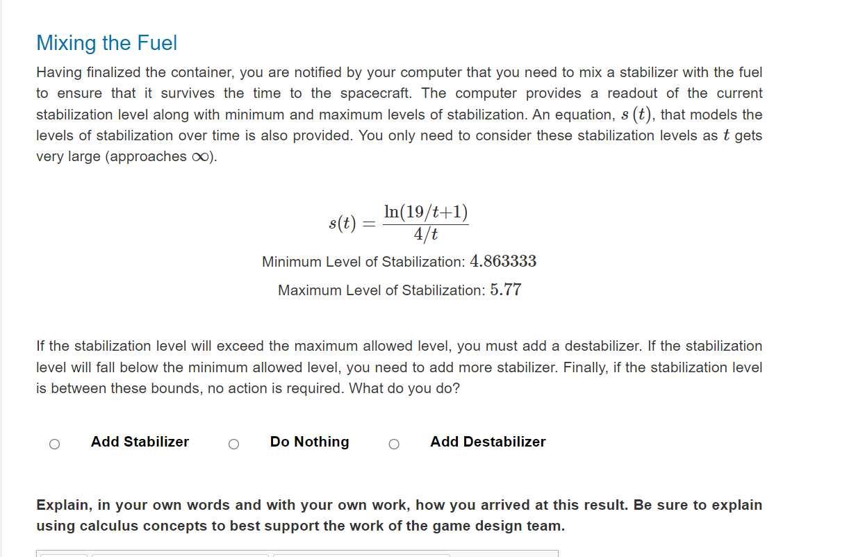 Solved Mixing the Fuel Having finalized the container, you | Chegg.com