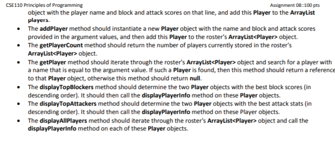 Solved CSE110 Principles of Programming Assignment 08:100 | Chegg.com