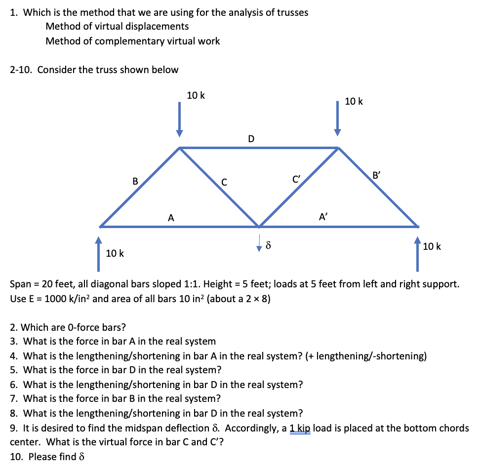 Solved 1. Which is the method that we are using for the | Chegg.com