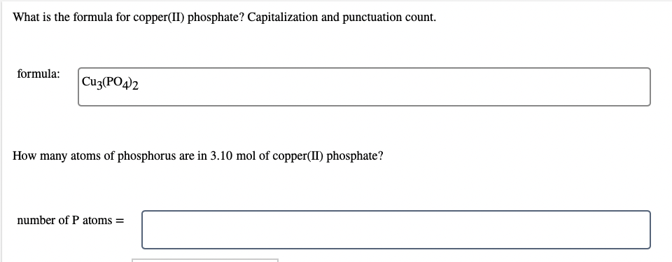 Solved What is the formula for copper(II) phosphate? | Chegg.com