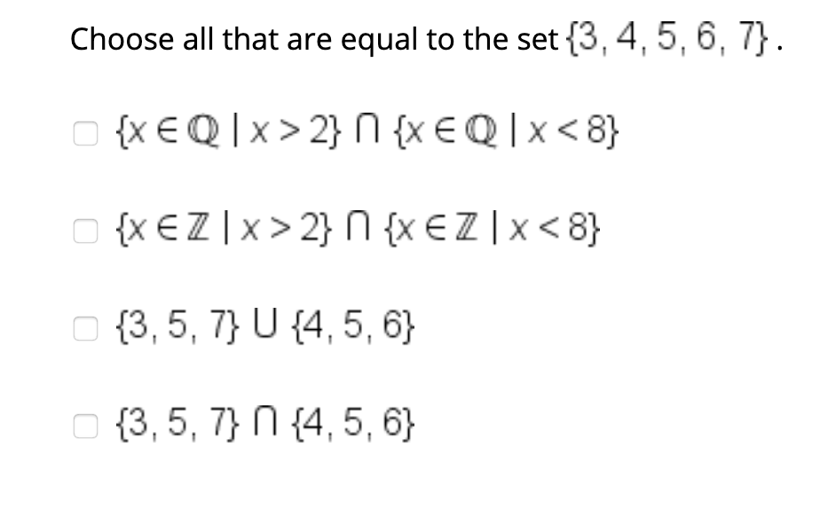 Solved Topic: Set Theory & Logic Please choose the correct | Chegg.com