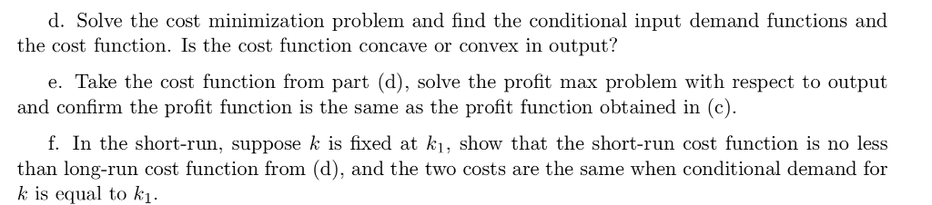 Solved 1. Consider the following production function a. Does | Chegg.com