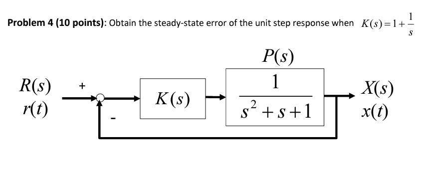 Solved 1 Problem 4 (10 points): Obtain the steady-state | Chegg.com