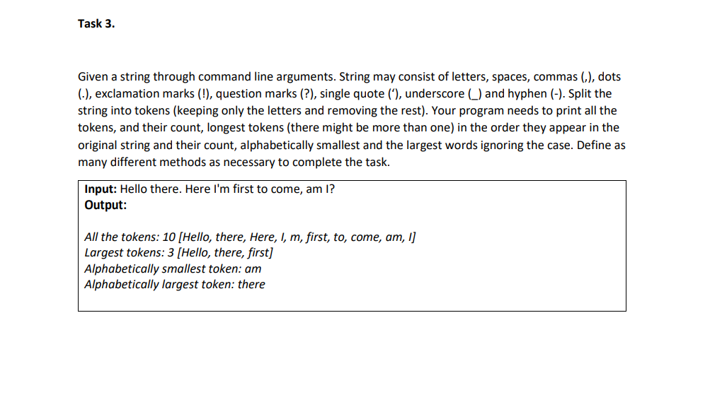 Solved Given a string through command line arguments. String | Chegg.com