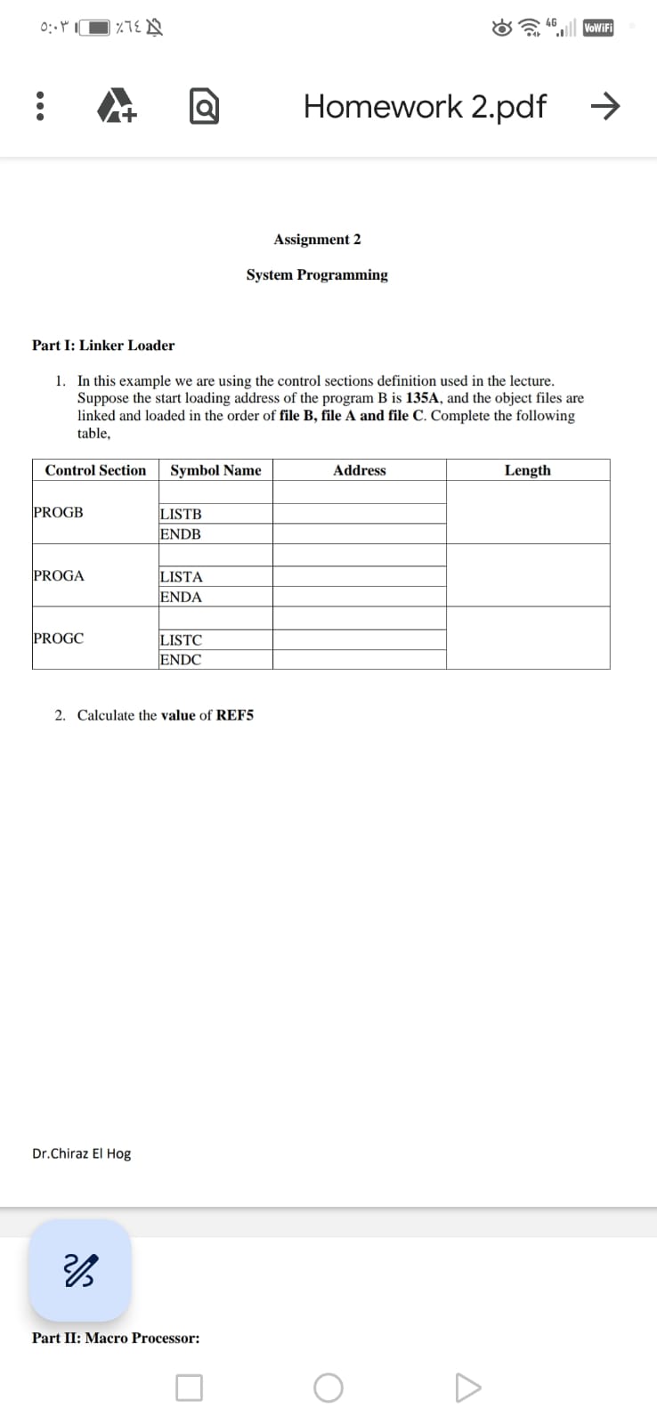 Solved 女VolVifivdotsHomework 2.pdfAssignment 2System | Chegg.com