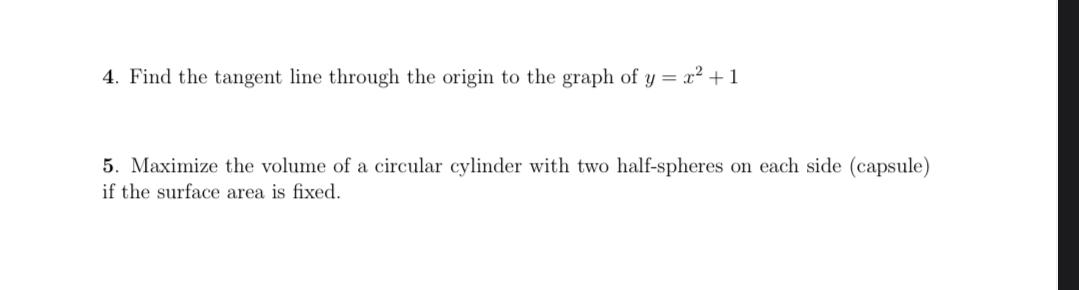Solved 4. Find the tangent line through the origin to the | Chegg.com