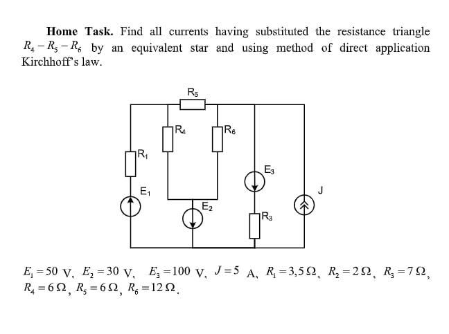 Solved Home Task. Find all currents having substituted the | Chegg.com