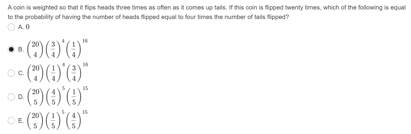 Solved A coin is weighted so that it flips heads three times | Chegg.com