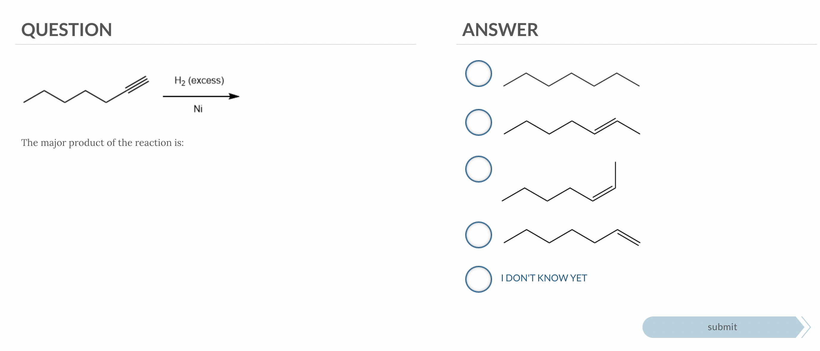 Solved QUESTION ANSWER The major product of the reaction is: | Chegg.com