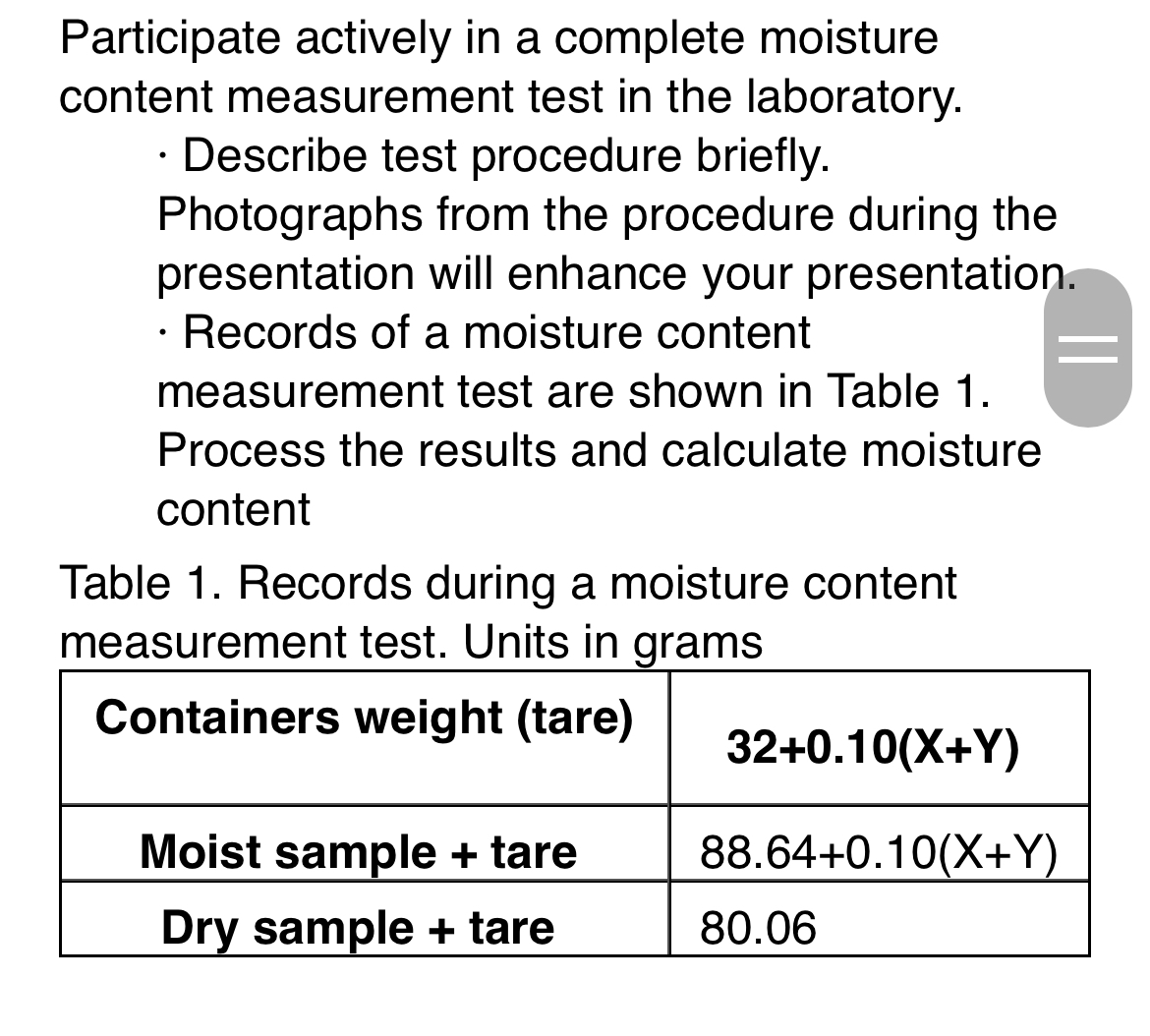 Solved Participate actively in a complete moisture content | Chegg.com