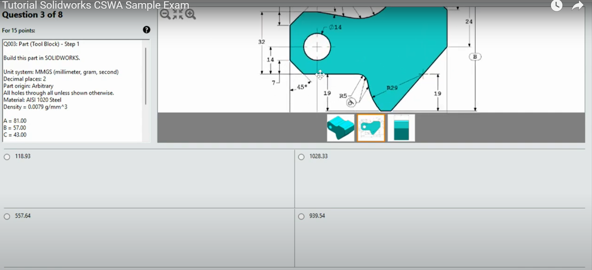 Solved Q003 Part Tool Block Step 1 Build This Part In 