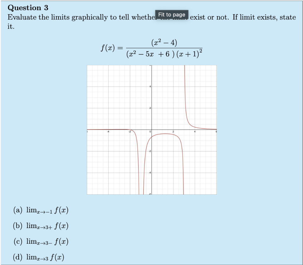 Solved Question 3 Evaluate the limits graphically to tell | Chegg.com