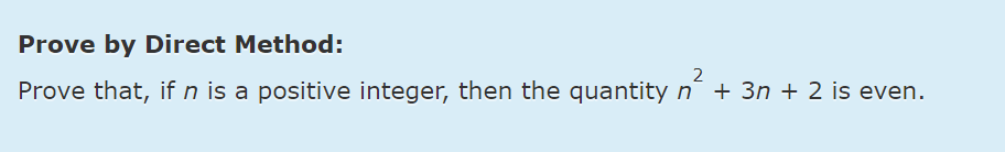 Solved Prove by Direct Method: Prove that, if n is a | Chegg.com
