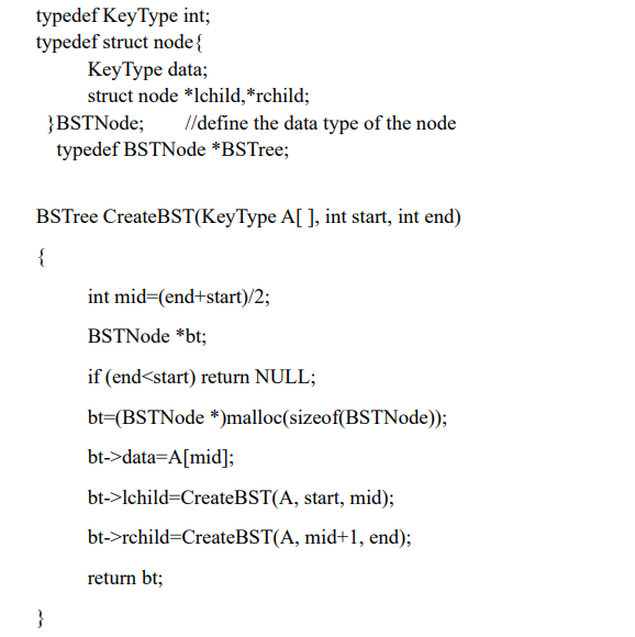 Solved Given an order key sequence, create corresponding | Chegg.com