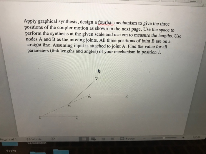 Apply graphical synthesis, design a fourbar mechanism | Chegg.com