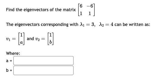 Solved Find the eigenvectors of the matrix \\( | Chegg.com