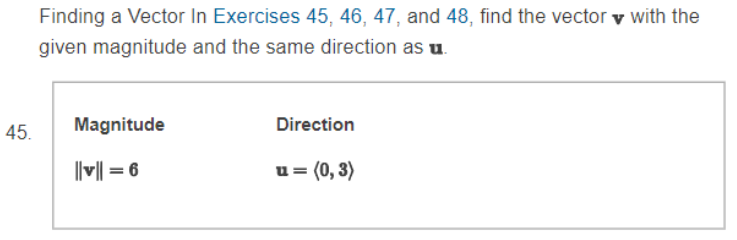 Solved Finding a Vector In Exercises 45, 46, 47, and 48, | Chegg.com