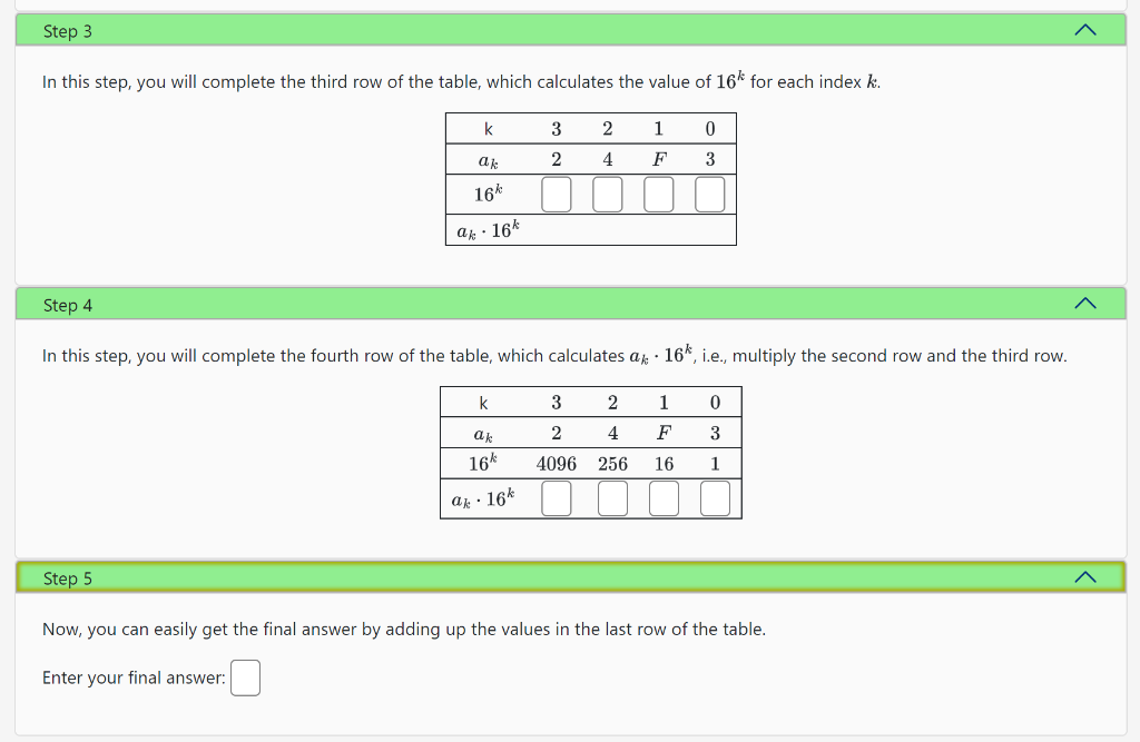 Solved Given a hexadecimal number akak−1…a1a0, we can | Chegg.com