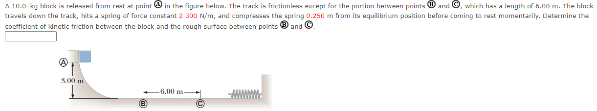Solved A 10.0-kg block is released from rest at point (A) in | Chegg.com
