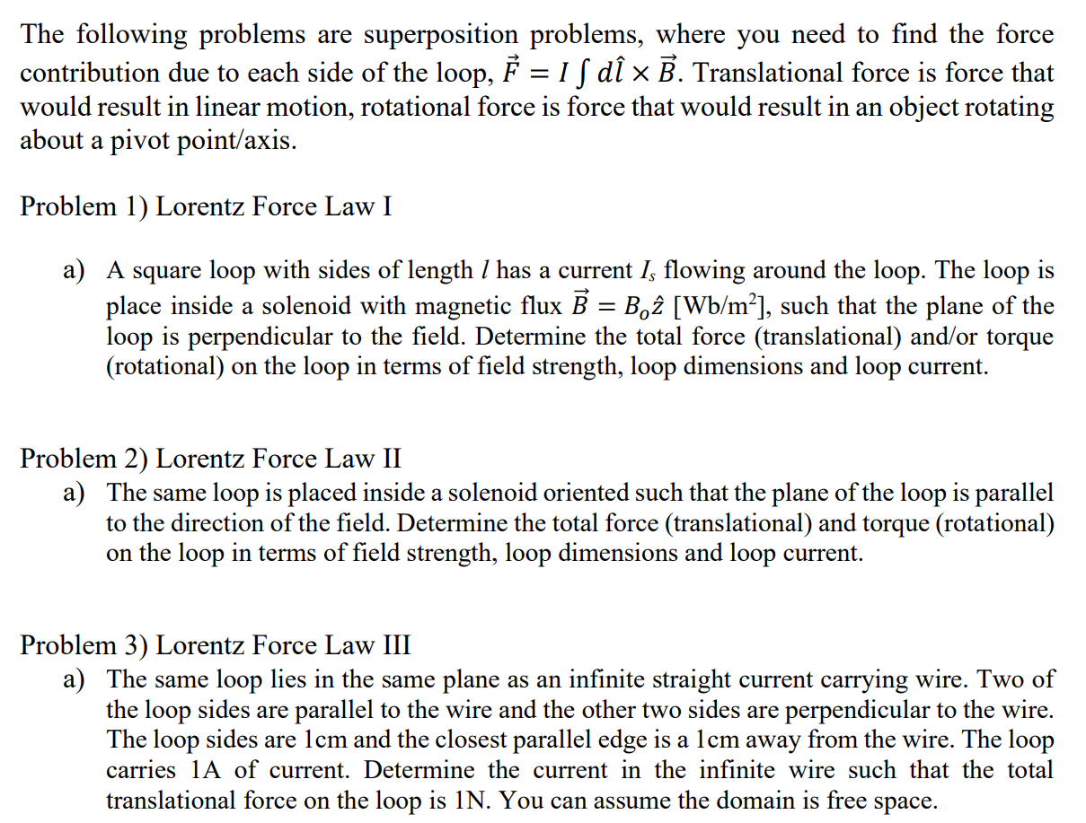 Solved The following problems are superposition problems, | Chegg.com