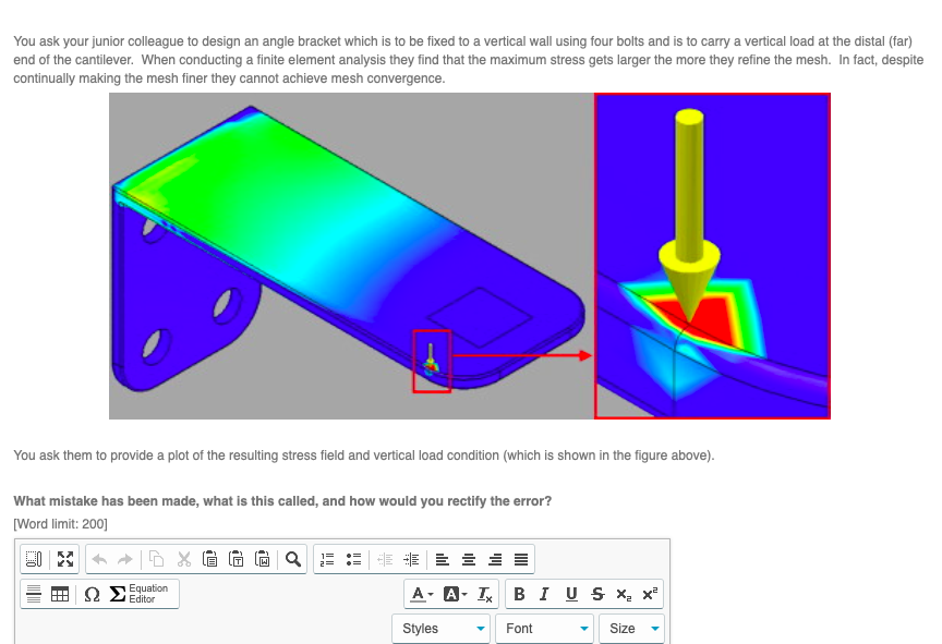 Solved You ask your junior colleague to design an angle | Chegg.com