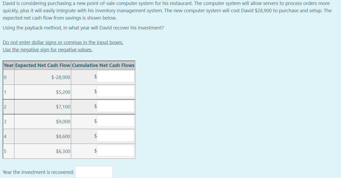 Solved David is considering purchasing a new point-of-sale | Chegg.com