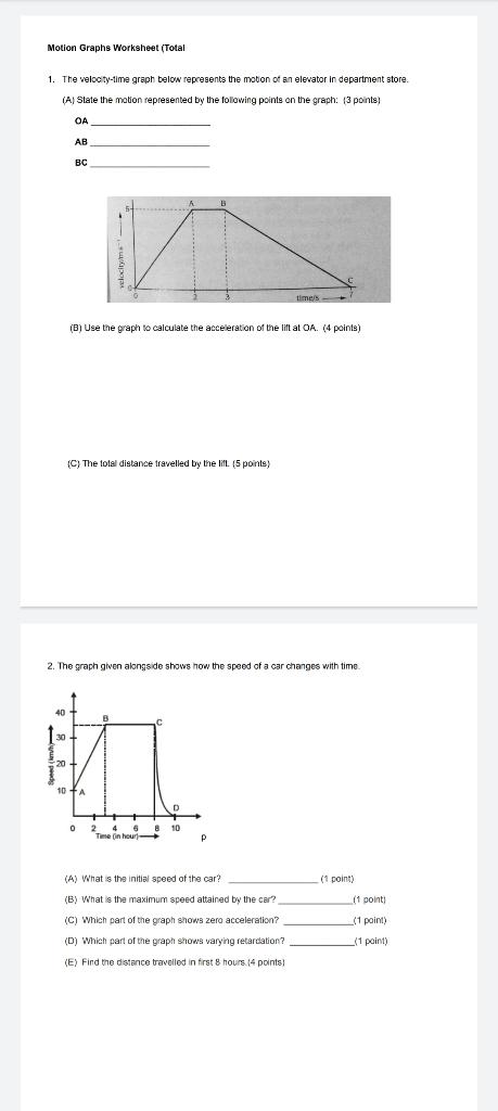 Solved 1. The velocty-time graph below represents the motion | Chegg.com