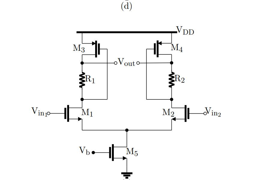 calculate the small signal differential output | Chegg.com