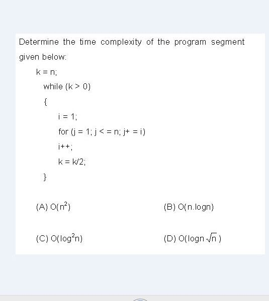 Solved Determine the time complexity of the program segment | Chegg.com