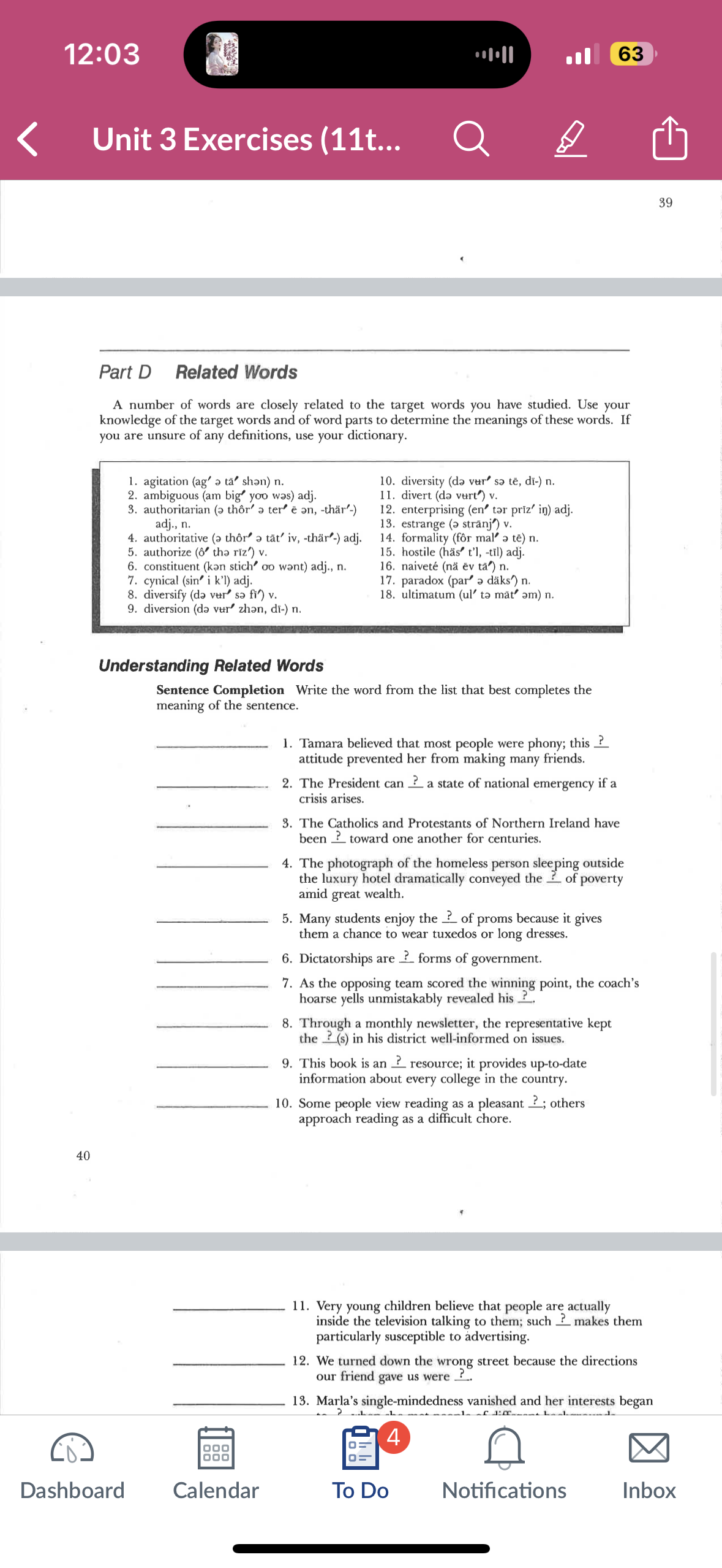 A number of words are closely related to the target | Chegg.com