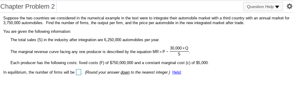 Solved Chapter Problem 2 Question Help o Suppose the two | Chegg.com