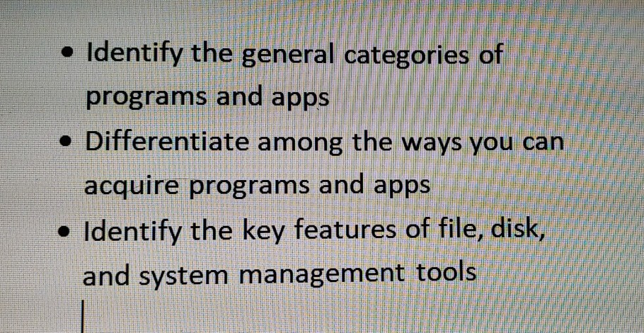 Solved Identify the general categories of programs and apps | Chegg.com