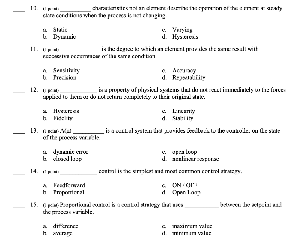 Solved 10. (1 point) characteristics not an element describe | Chegg.com