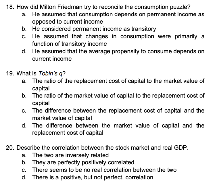 Solved How did Milton Friedman try to reconcile the | Chegg.com