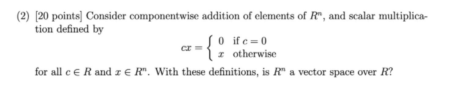 Solved (2) (20 points] Consider componentwise addition of | Chegg.com