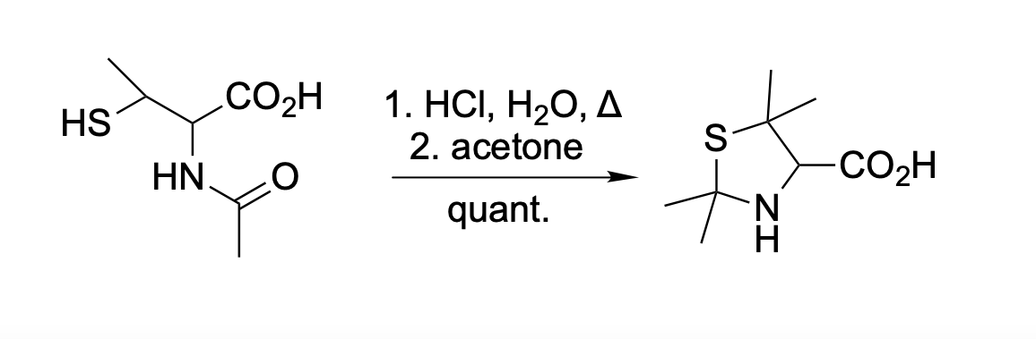 Solved 1. HCl,H2O,Δ 2. acetone quant. | Chegg.com