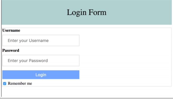 Solved Login Form Username Enter your Username Password | Chegg.com