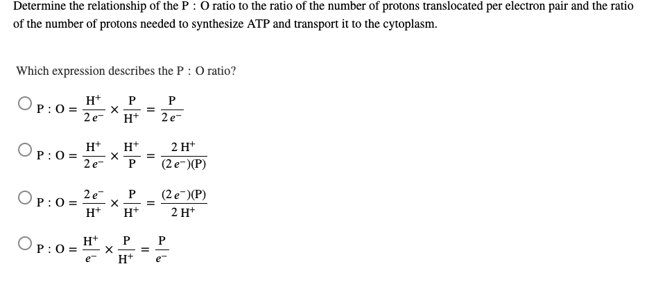 Solved Determine the relationship of the P : 0 ratio to the | Chegg.com