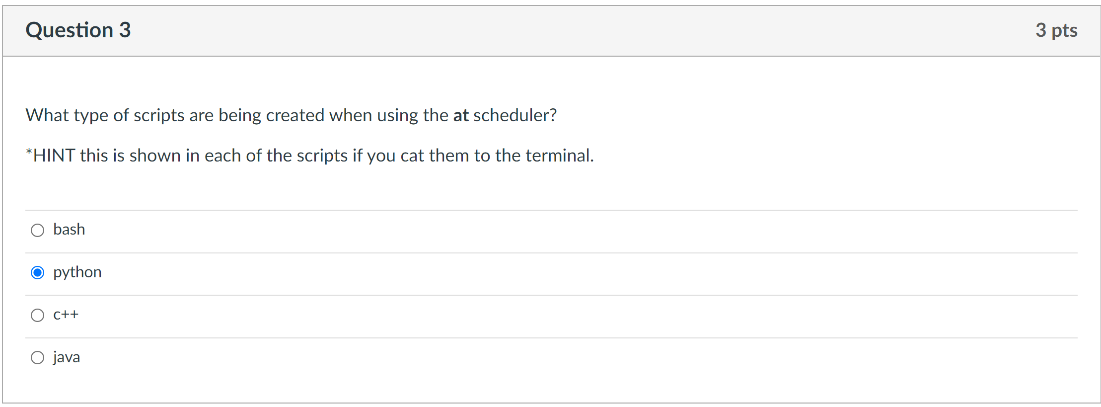 Solved Question 3 3 pts What type of scripts are being | Chegg.com