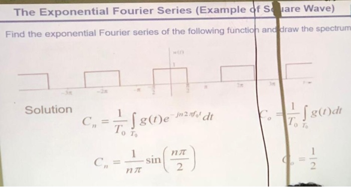 Solved The Exponential Fourier Series (Example of S are | Chegg.com