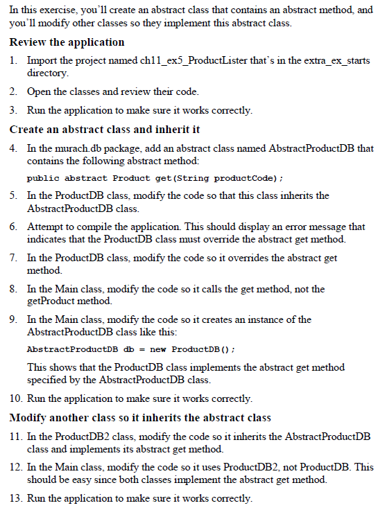 Solved package murach.business; import | Chegg.com