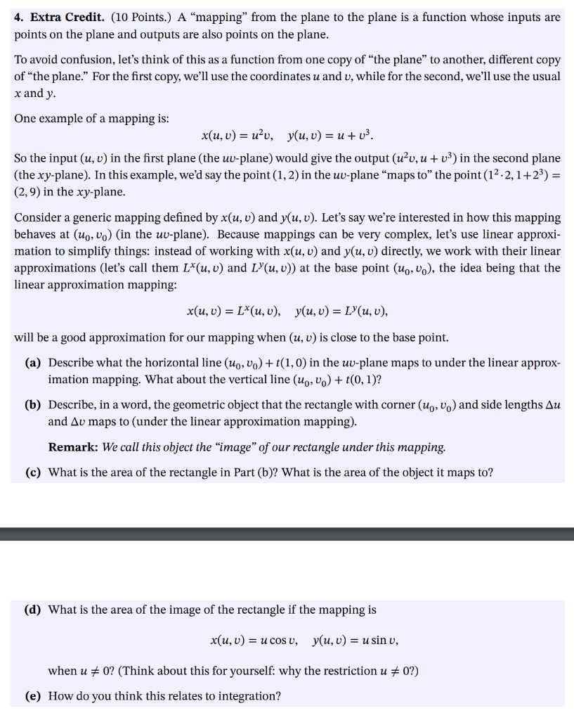 Solved 4. Extra Credit. (10 Points.) A "mapping" from the | Chegg.com