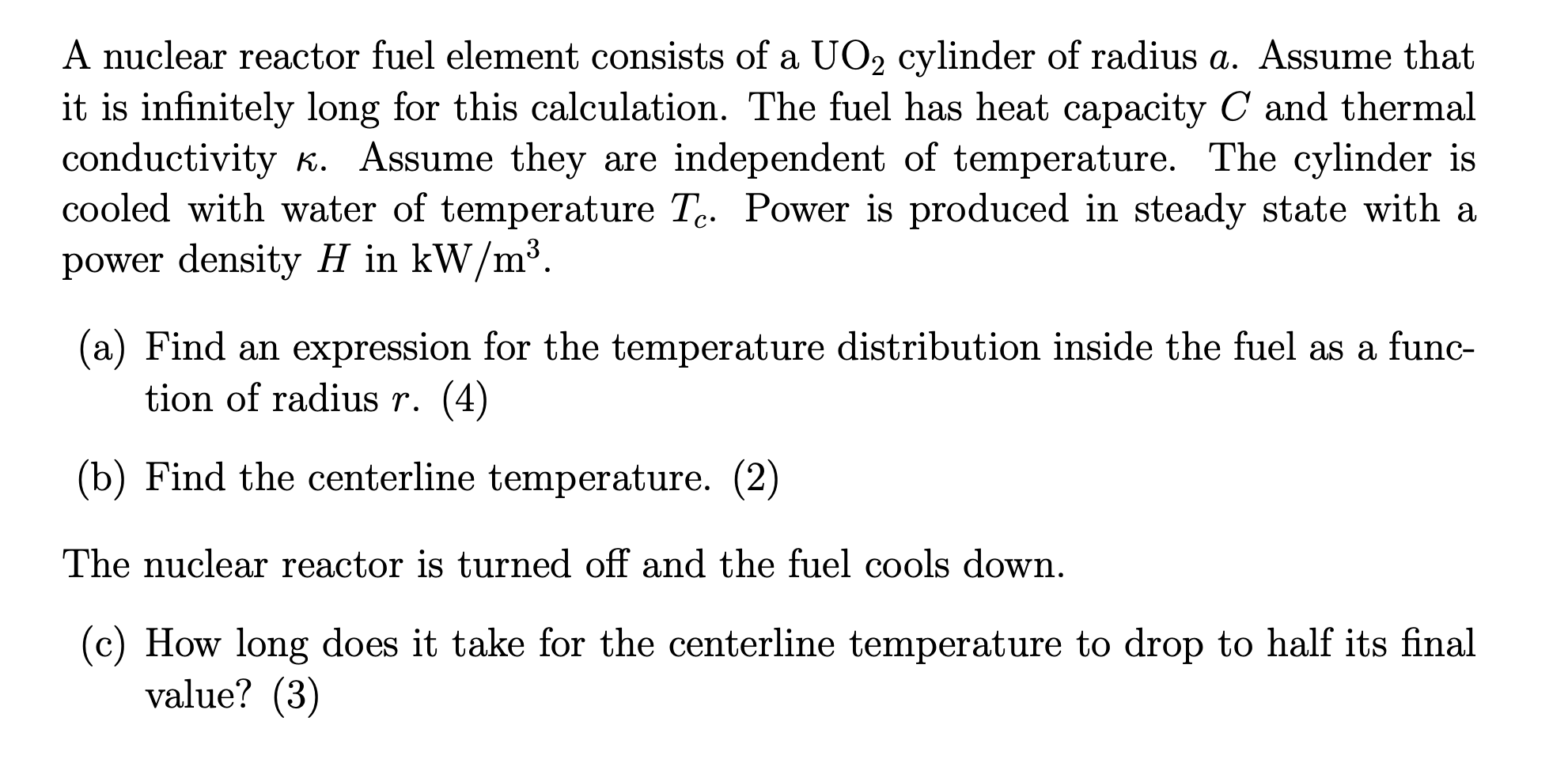 A nuclear reactor fuel element consists of a UO2 | Chegg.com