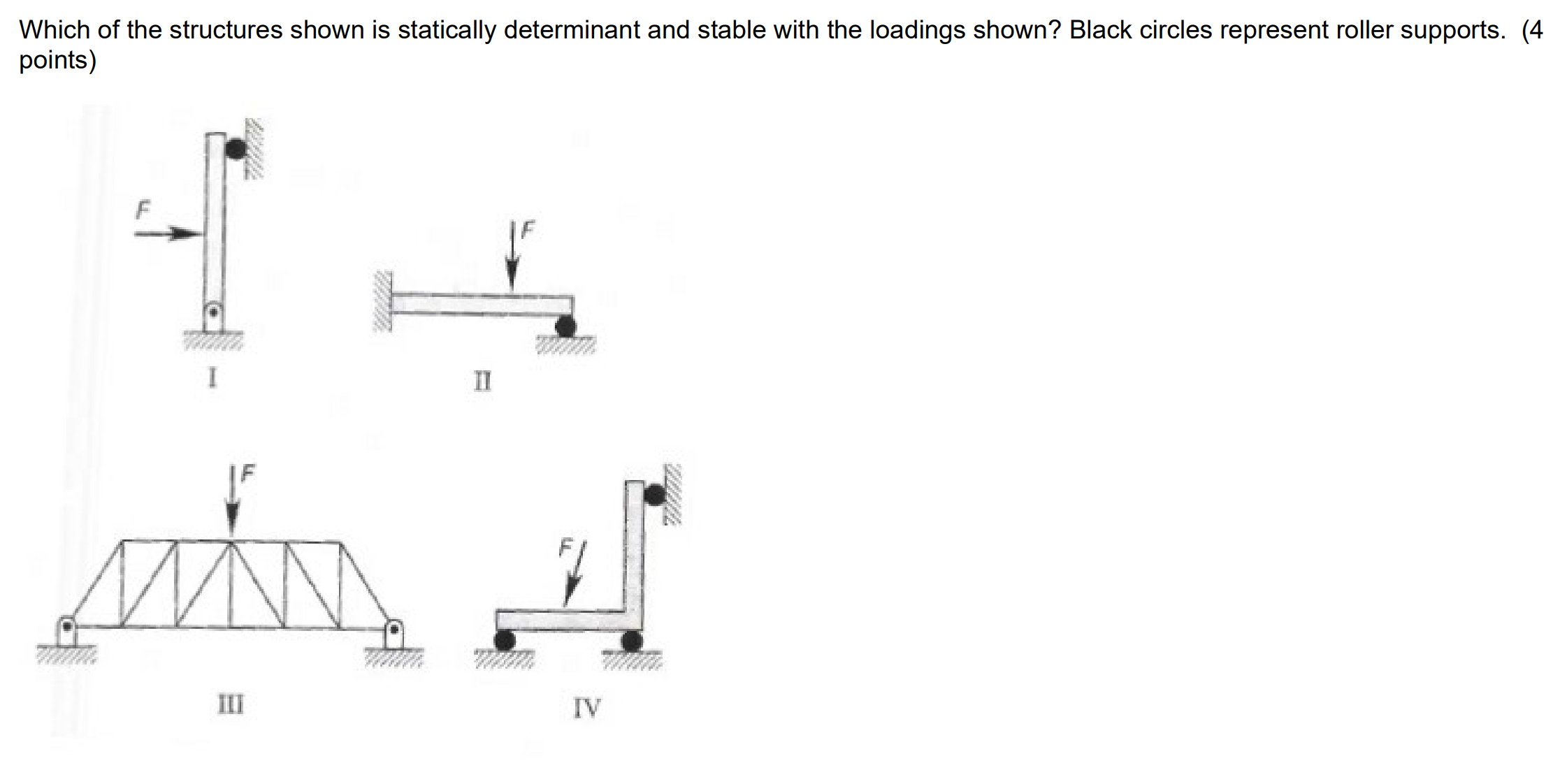Solved Which of the structures shown is statically | Chegg.com