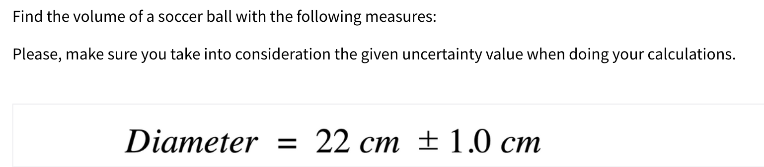 Solved Find the volume of a soccer ball with the following | Chegg.com